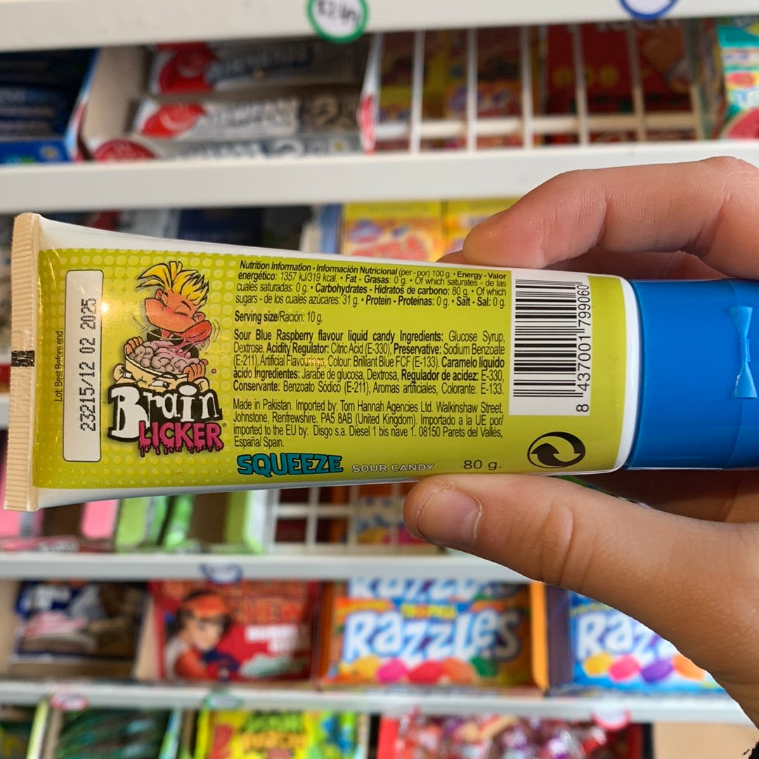 Brain Licker Sour Squeeze Candy - Blue Raspberry – Dessart Sweets Ice ...