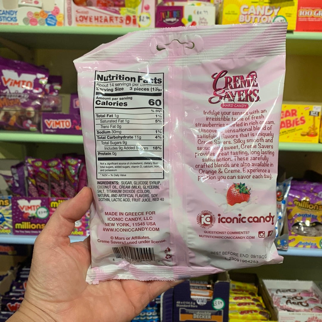 Creme Savers - strawberry large bag – Dessart Sweets Ice Cream & Candy ...