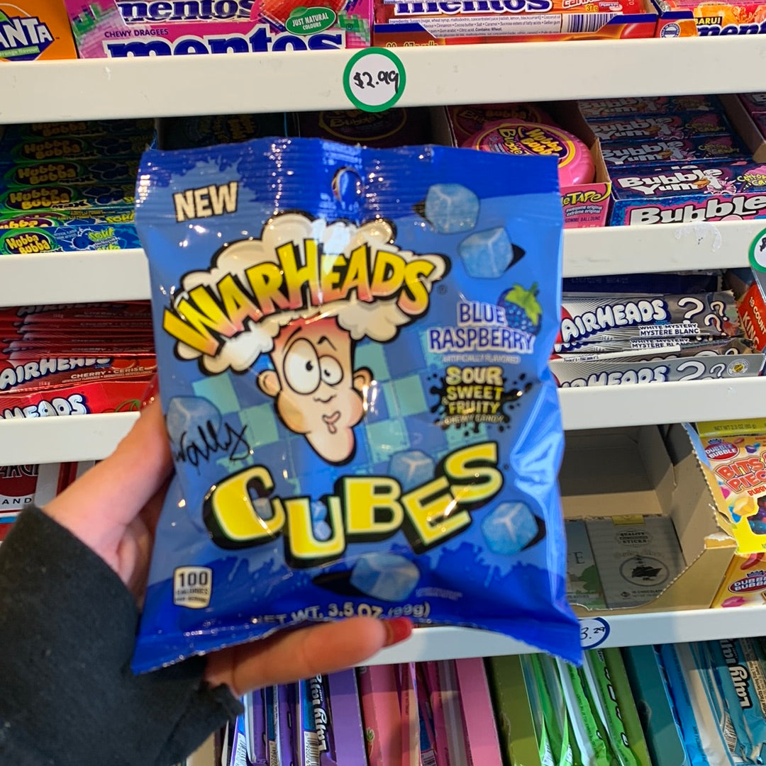 Warheads Blue Raspberry Cubes – Dessart Sweets Ice Cream & Candy Store