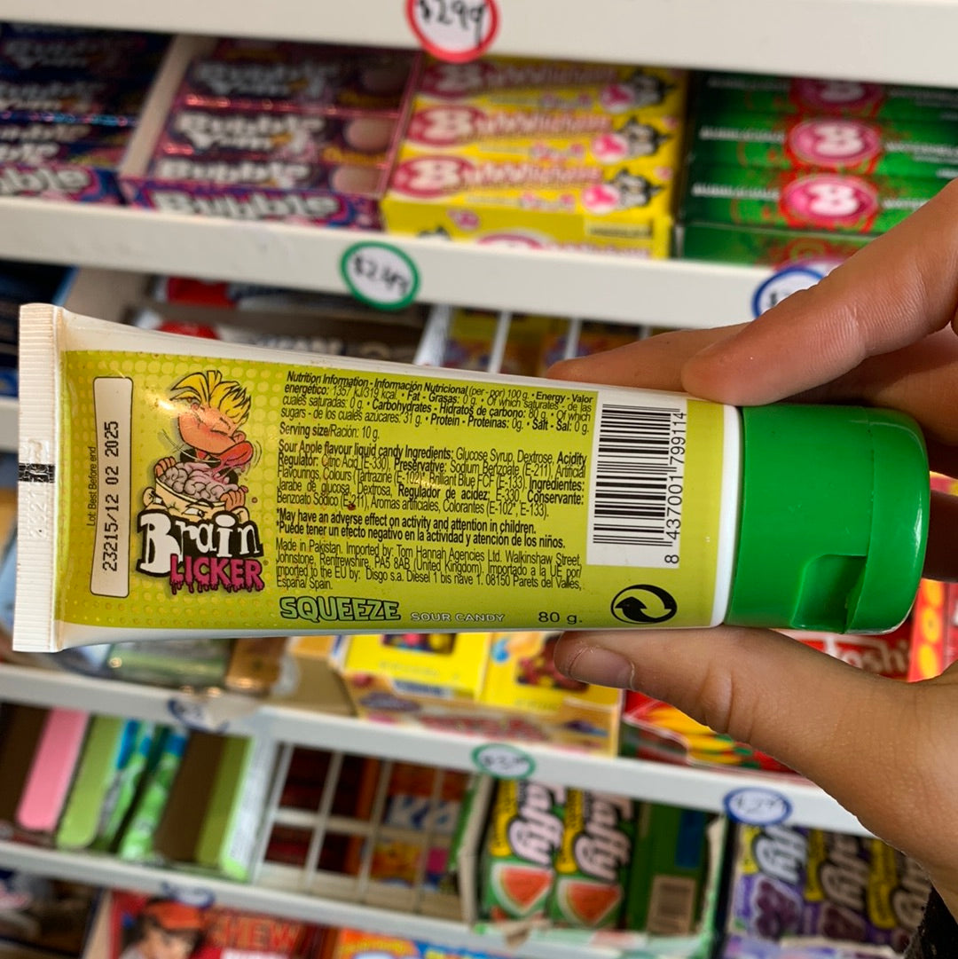 Brain Licker Squeeze Sour Candy - Apple – Dessart Sweets Ice Cream ...