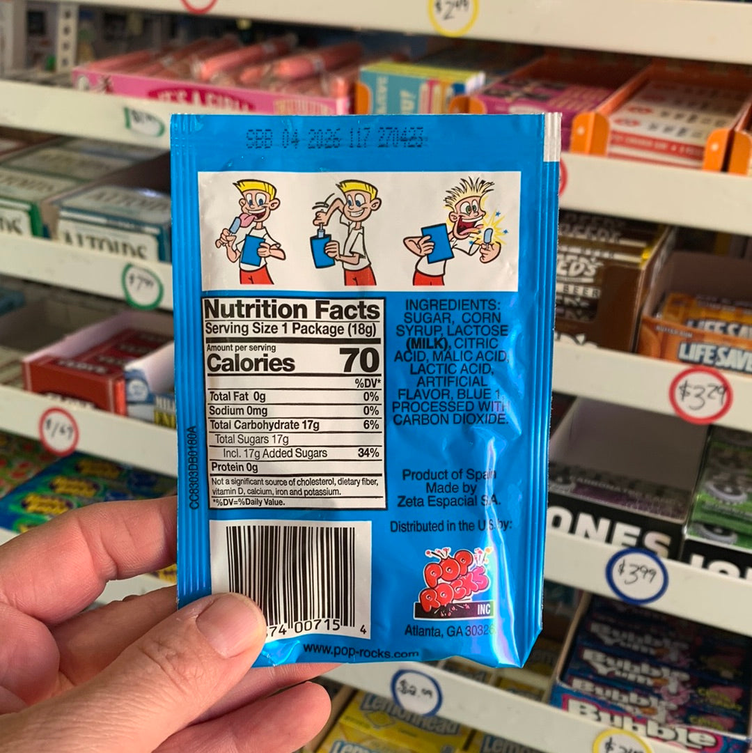 Pop Rocks Dips- Blue Raspberry – Dessart Sweets Ice Cream & Candy Store